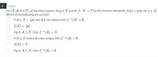 Solved Let (x,d) and (Y,ρ) be metric spaces, let pinY and | Chegg.com Solved Let (x,d) and (Y,ρ) be metric spaces, let pinY and | Chegg.com