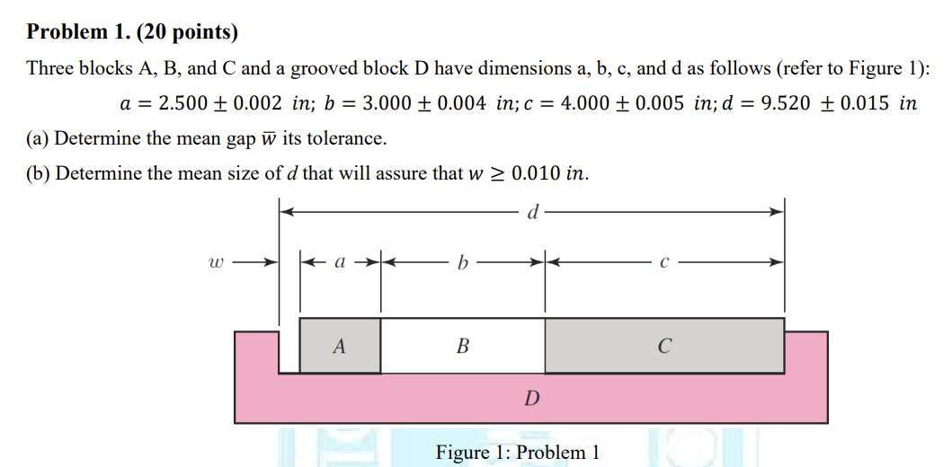 [Solved]: Problem 1. (20 points) Three blocks A, B, and