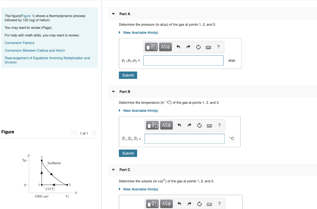 Solved The figure(Figure 1) shows a thermodynamic process | Chegg.com