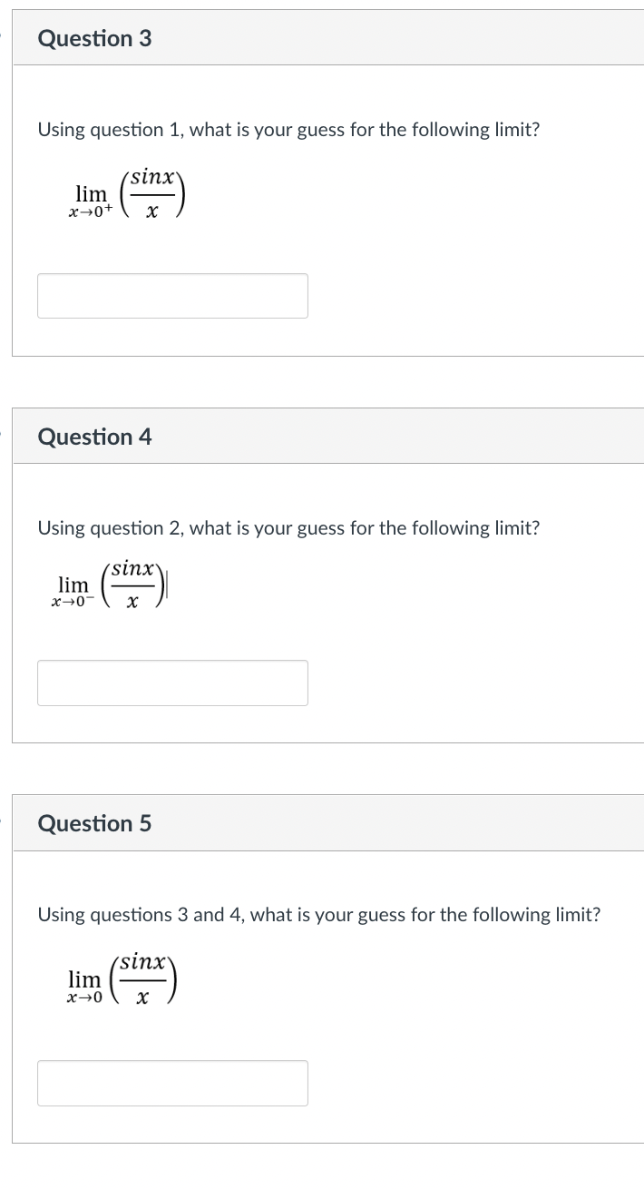 Solved FINDING LIMIT NUMERICALLY please help me understand | Chegg.com