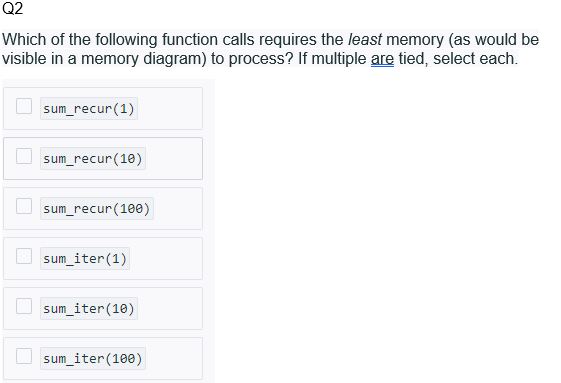 Solved Consider the following two sum functions: def | Chegg.com