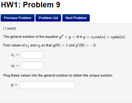 Solved HW1: Problem 9 Previous Problem Problem List Next | Chegg.com