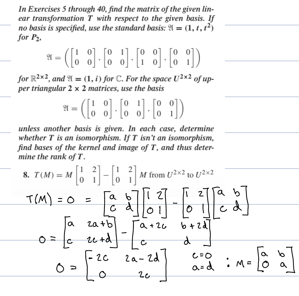 Solved In Exercises 5 through 40, find the matrix of the | Chegg.com