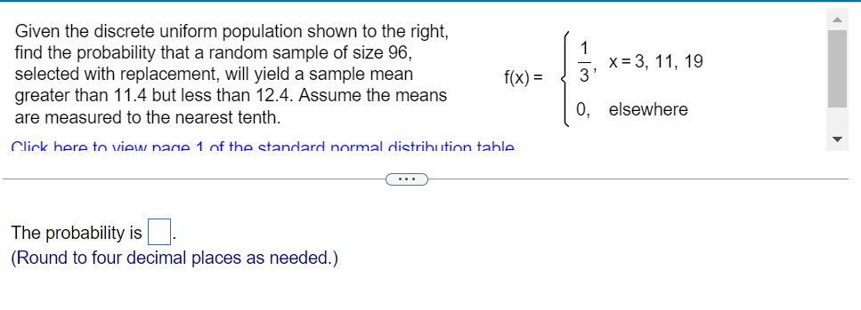 Solved Given the discrete uniform population shown to the | Chegg.com