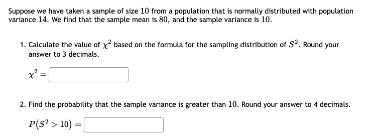 Solved Suppose we have taken a sample of size 10 from a | Chegg.com