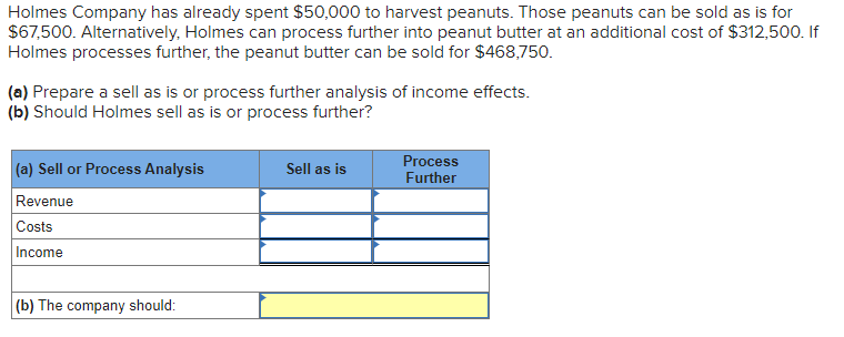 Solved Holmes Company has already spent $50,000 ﻿to harvest | Chegg.com