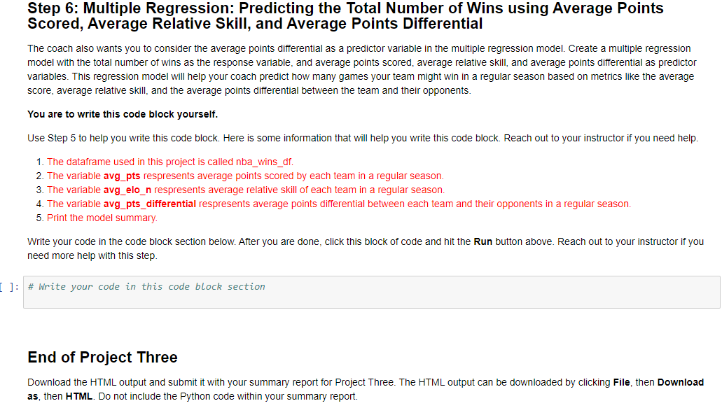 Solved For this project, you will submit the Python script | Chegg.com