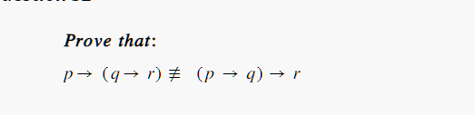 Solved Prove that: p→(q→r) ≡(p→q)→r | Chegg.com
