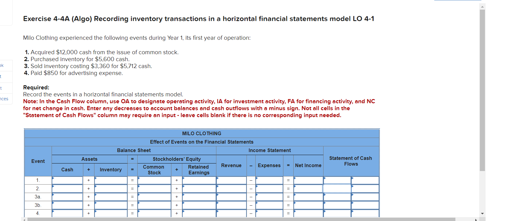 Solved Exercise 4-4A (Algo) Recording inventory transactions | Chegg.com