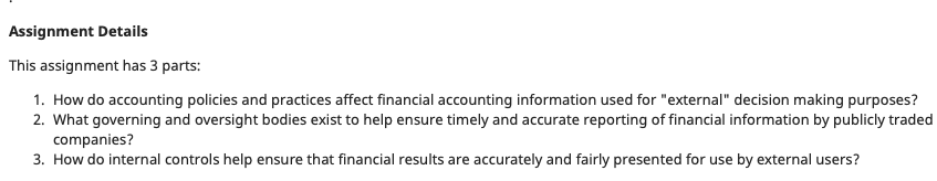Solved Assignment Details This assignment has 3 parts: 1. | Chegg.com