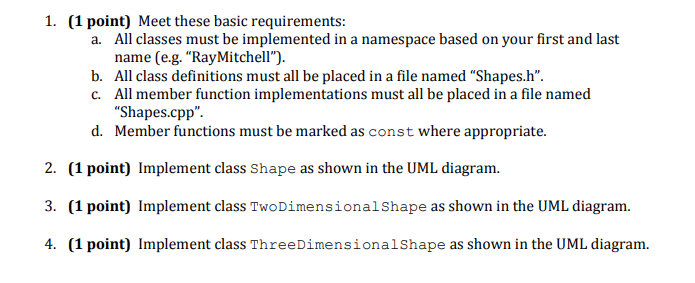 Solved Homework #5 - Shape Hierarchy In this assignment you | Chegg.com