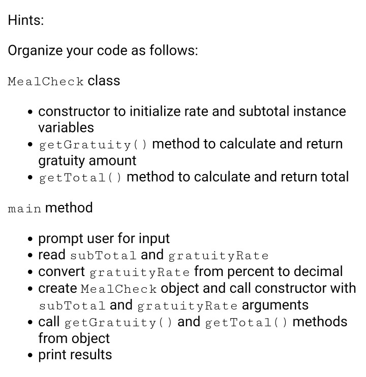 Solved Write a program that reads the subtotal and the | Chegg.com