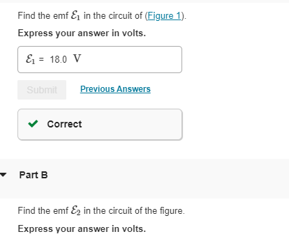 Solved Find the emf E1 in the circuit of (Figure 1). Express | Chegg.com