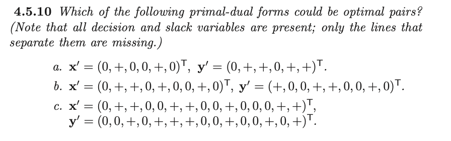4.5.10 Which of the following primal-dual forms could | Chegg.com