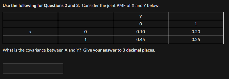Solved Use the following for Questions 2 and 3. Consider the | Chegg.com