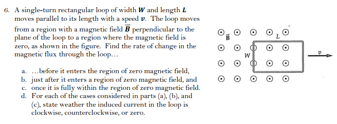 Solved 6 A Single Turn Rectangular Loop Of Width W And 