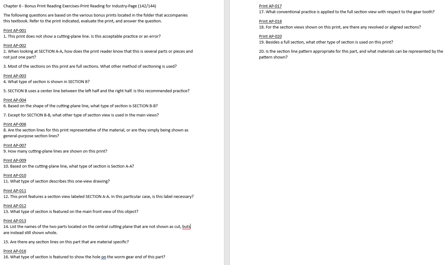 Solved Chapter 6 - ﻿Bonus Print Reading Exercises-Print | Chegg.com