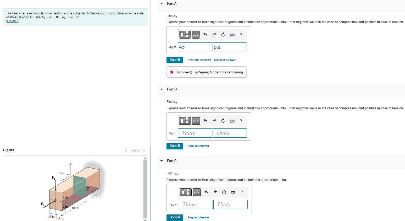 Solved The beam has a rectangular cross section and is | Chegg.com