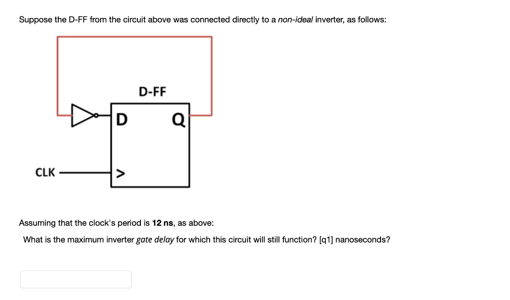 Solved Suppose the D-FF from the circuit above was connected | Chegg.com