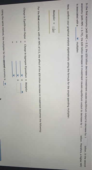 Solved In the first economy (with MPC 0.5), the $30 billion | Chegg.com