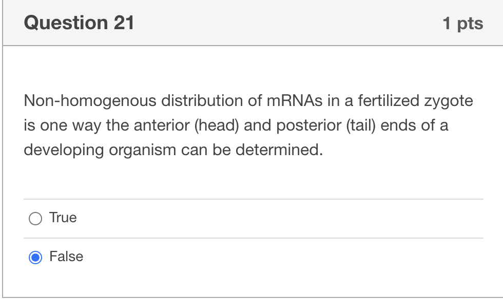 Solved Non-homogenous distribution of mRNAs in a fertilized | Chegg.com
