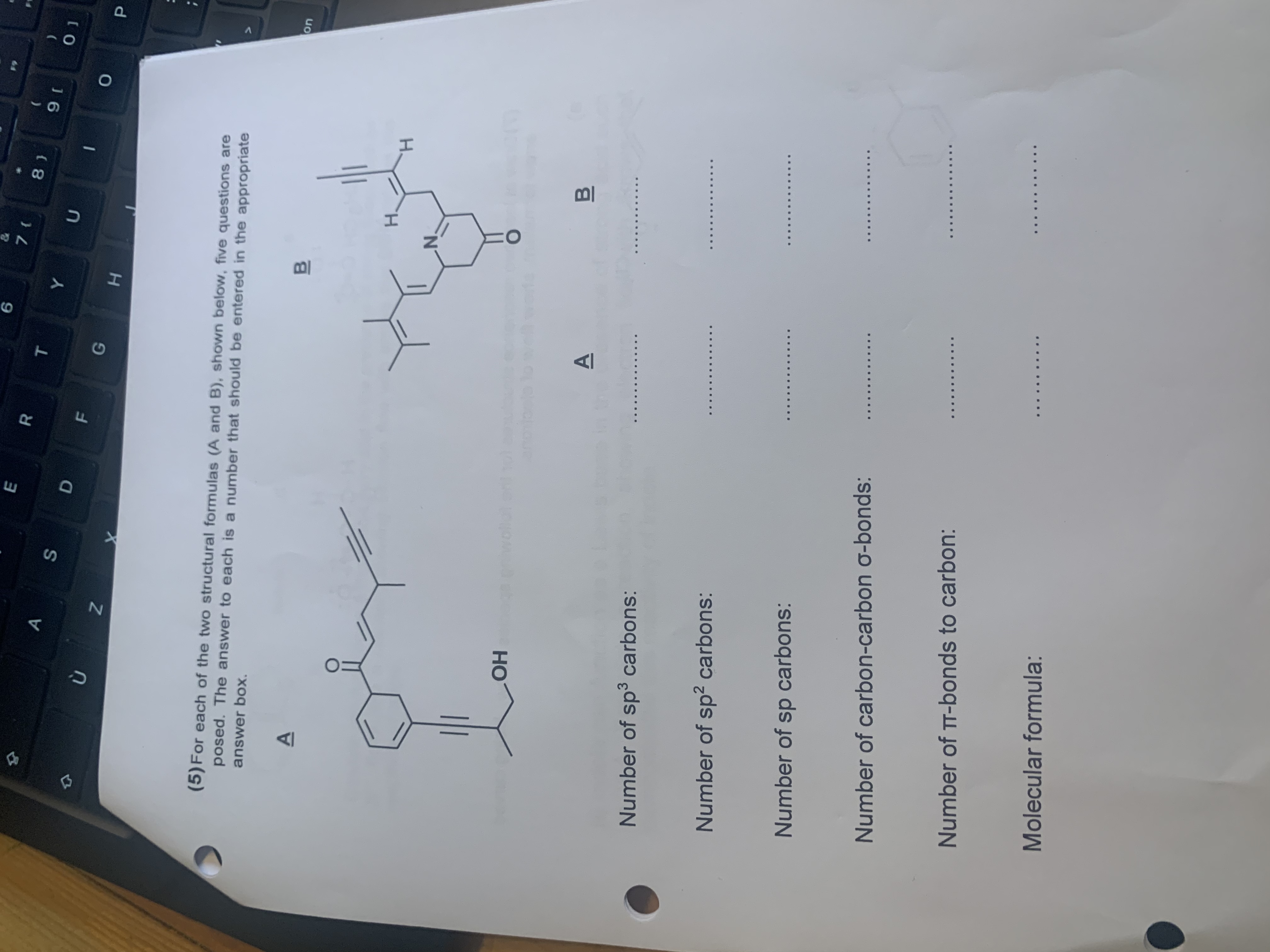 (5) For each of the two structural formulas ( A and B | Chegg.com