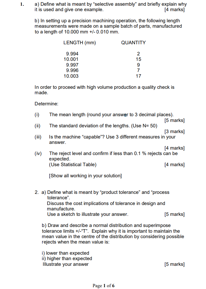 Solved 1. a) Define what is meant by “selective assembly" | Chegg.com