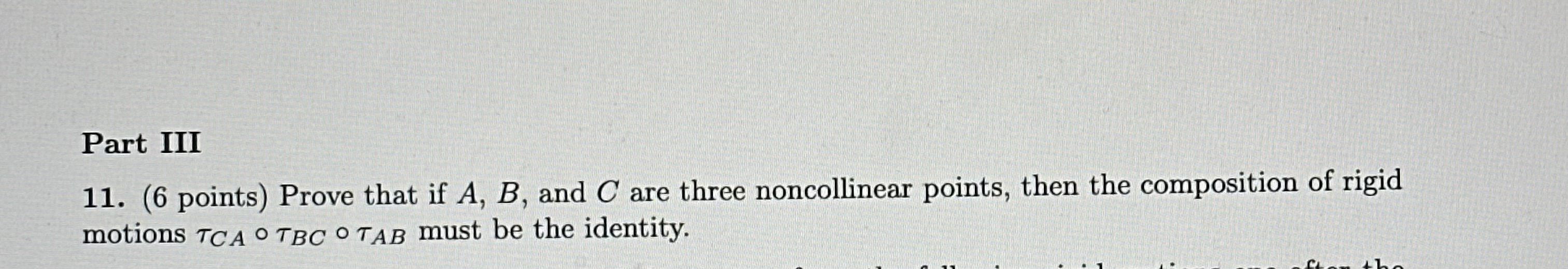 Solved Part III 11. (6 points) Prove that if A,B, and C are | Chegg.com