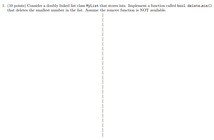 Solved 1 10 Points Consider A Doubly Linked List Class 