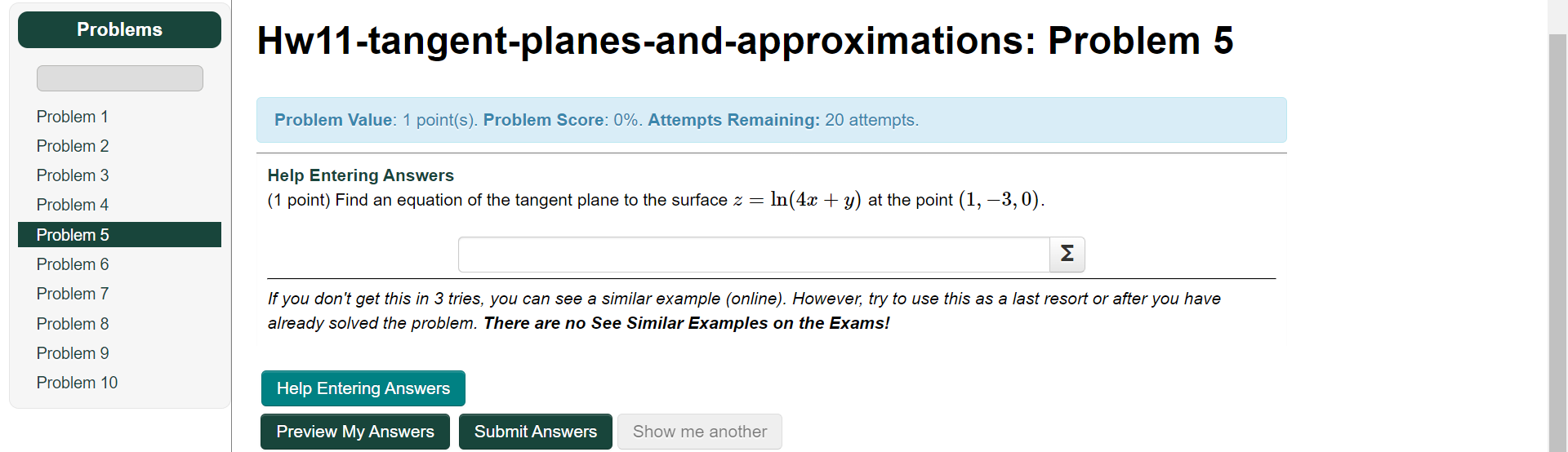 Solved Hw11-tangent-planes-and-approximations: Problem 5 | Chegg.com