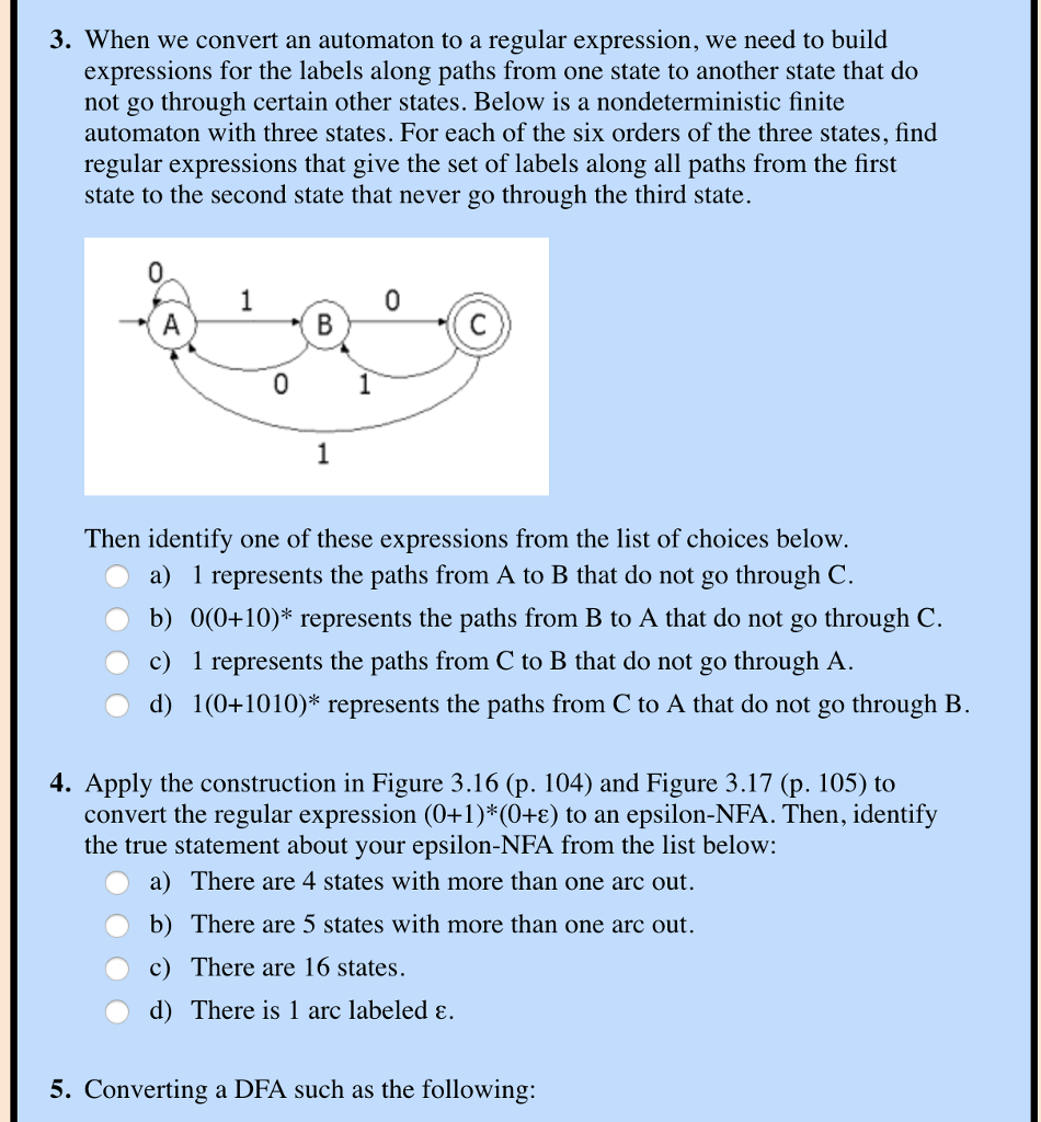 Solved 1. Consider the following identities for regular | Chegg.com