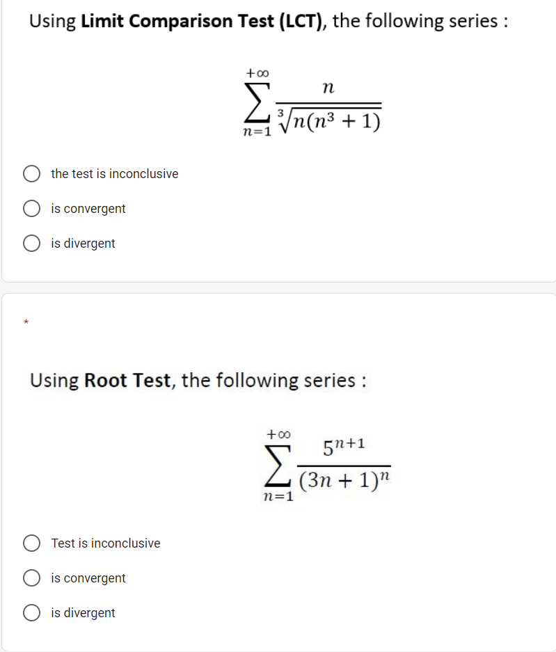 Solved Using Limit Comparison Test Lct The Following