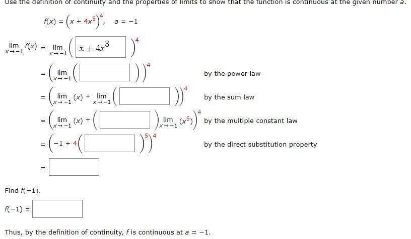Solved Use the definition of continuity and the properties | Chegg.com