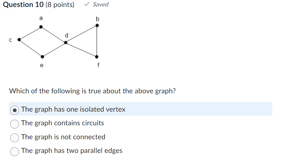 Solved Question 10 (8 points) Saved Which of the following | Chegg.com