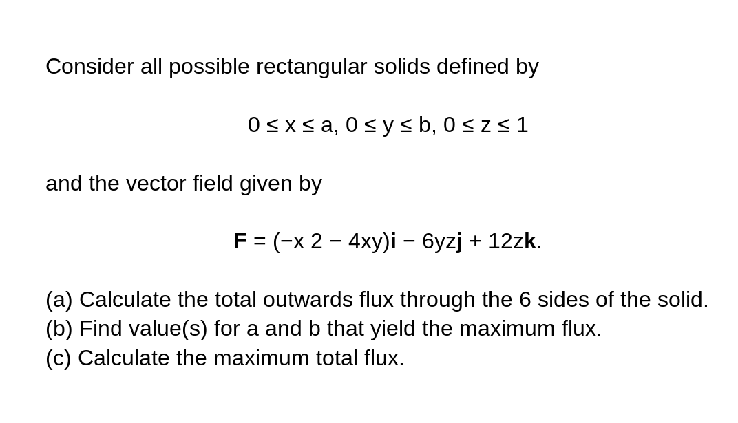 Solved Consider all possible rectangular solids defined by 0 | Chegg.com