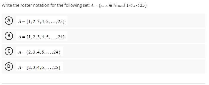 Solved Write the roster notation for the following set: | Chegg.com