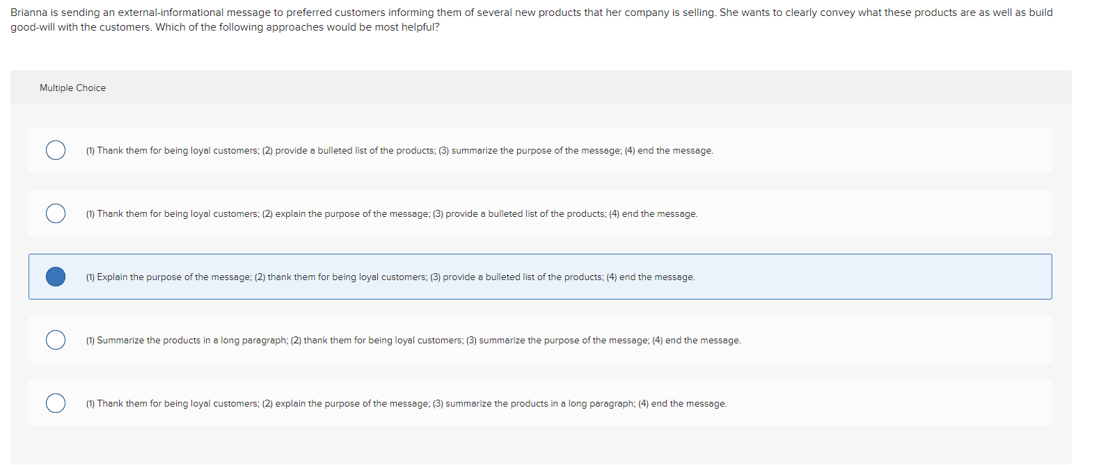 Solved Brianna is sending an external-informational message | Chegg.com