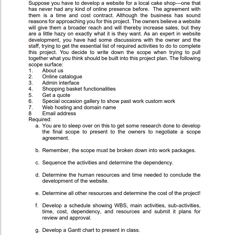 Solved Suppose you have to develop a website for a local | Chegg.com