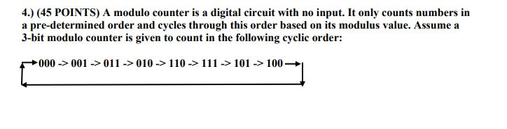 4.) (45 POINTS) A modulo counter is a digital circuit | Chegg.com
