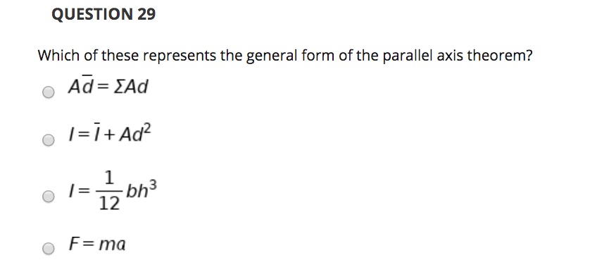 Solved QUESTION 28 What is the geometric center of an area | Chegg.com