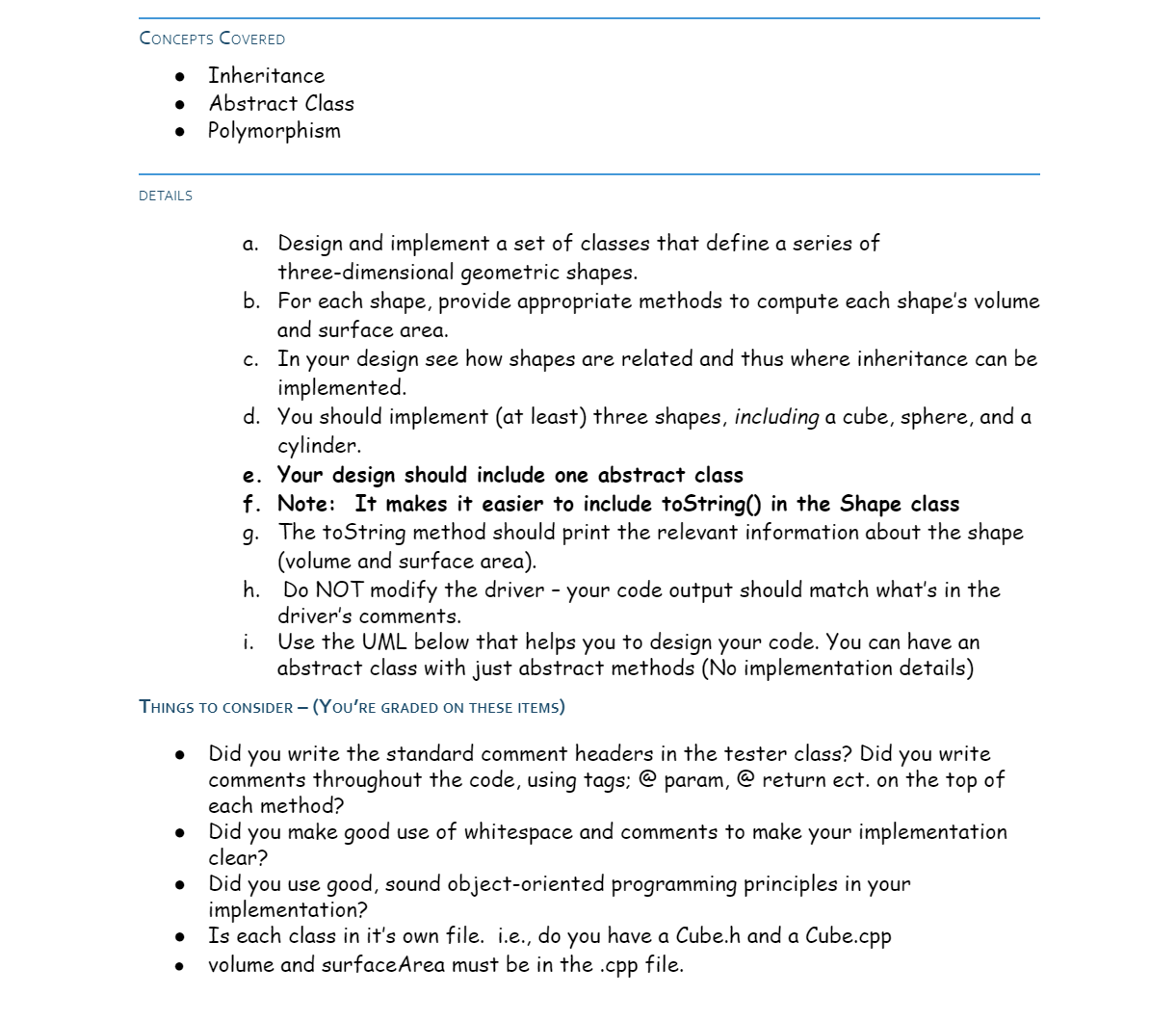 Solved Concepts CoveredInheritanceAbstract | Chegg.com