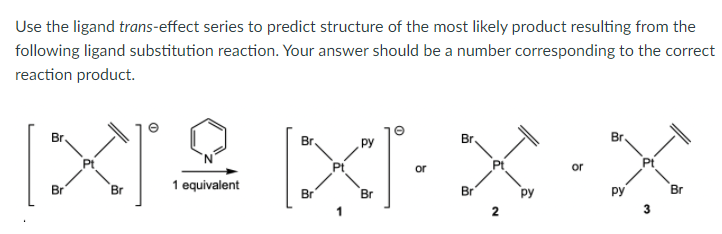 Solved Use the ligand trans-effect series to predict | Chegg.com