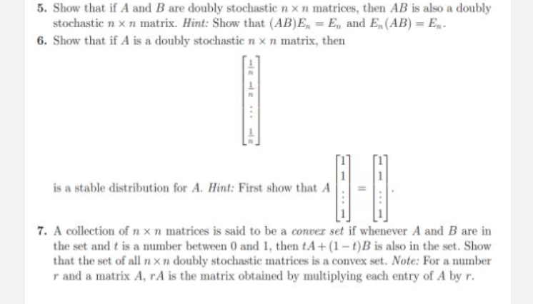 Solved Doubly Stochasfic Matrices A Square Matrix Is Said To