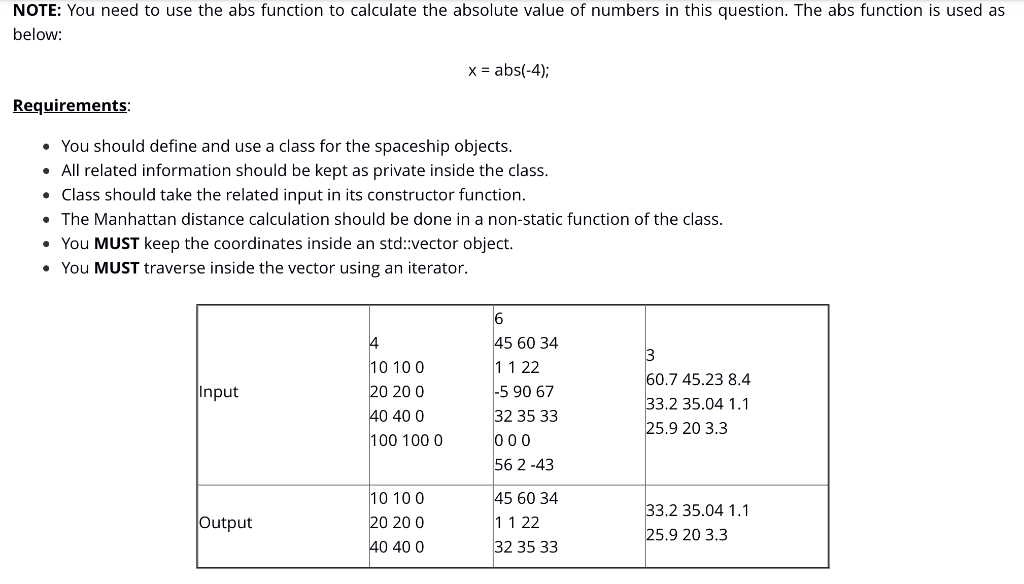 Solved Write a program that gets a series of coordinates in | Chegg.com