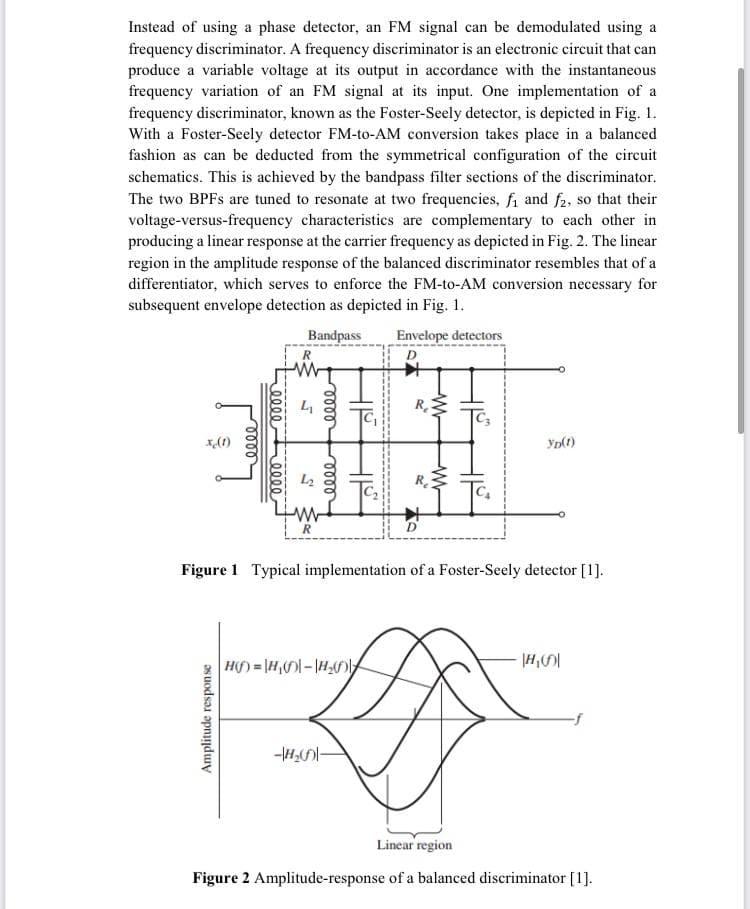 Balanced FM Detection Objective 1. Using a balanced | Chegg.com