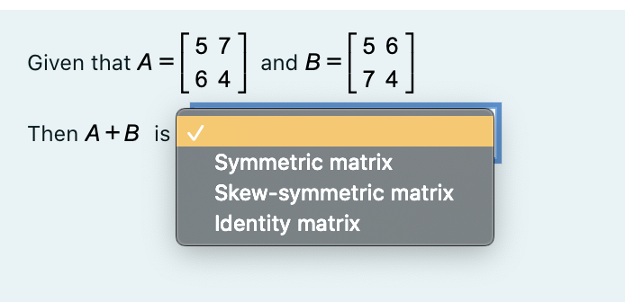 Solved Given that A= A Then A+B is A Symmetric matrix | Chegg.com