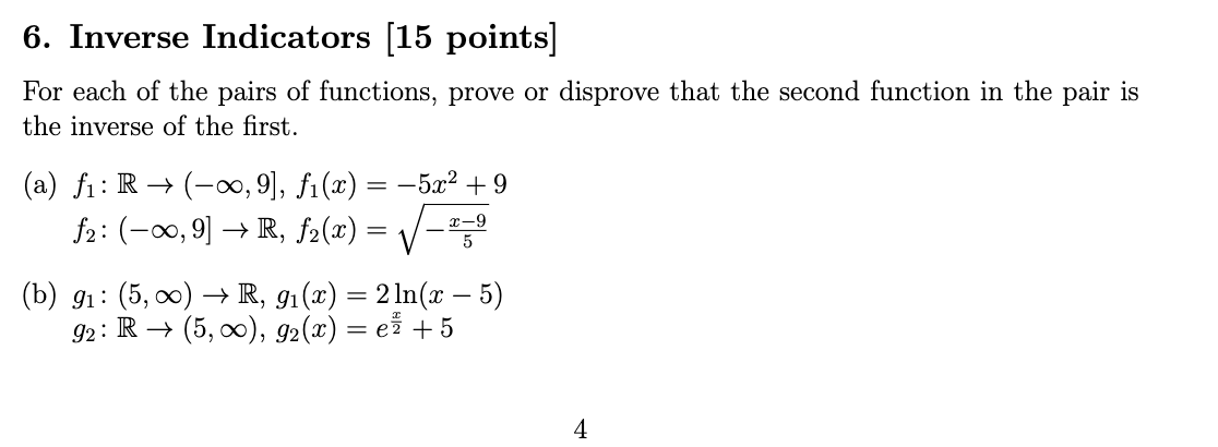 Solved \subsection*{\probnum Inverse Indicators [15 | Chegg.com