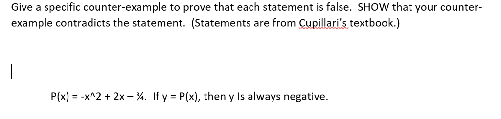 Solved Give a specific counter-example to prove that each | Chegg.com