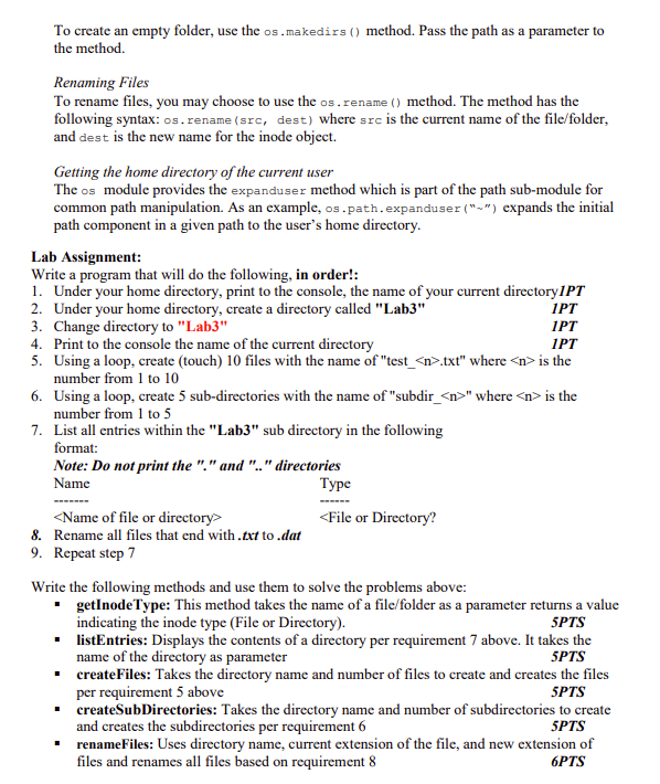 Solved Objectives: • Creating files and folders • Moving | Chegg.com