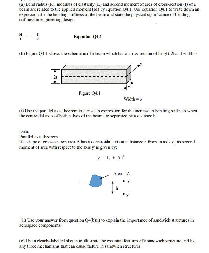 Solved (a) Bend radius (R), modulus of elasticity (E) and | Chegg.com